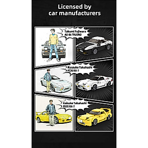 dOMOb Mazda RX-7 FC3S – Initial-D 25-th Anniversary – CADA Bricks Toys for 8+ Age Kids & Adults – Realistic Car Model 1:24 Simulated Build – 282 Pieces or Blocks – for Boys, Hobbyist, Collector