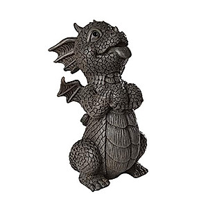 Pacific Giftware Garden Dragon Good Dragon Panting Dragon Garden Display Decorative Accent Sculpture Stone Finish 10 Inch Tall