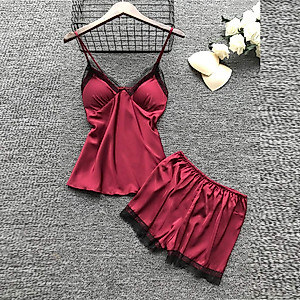 Women Pajama Satin Sets Satin Pillowcase Women Nightgown with Pockets