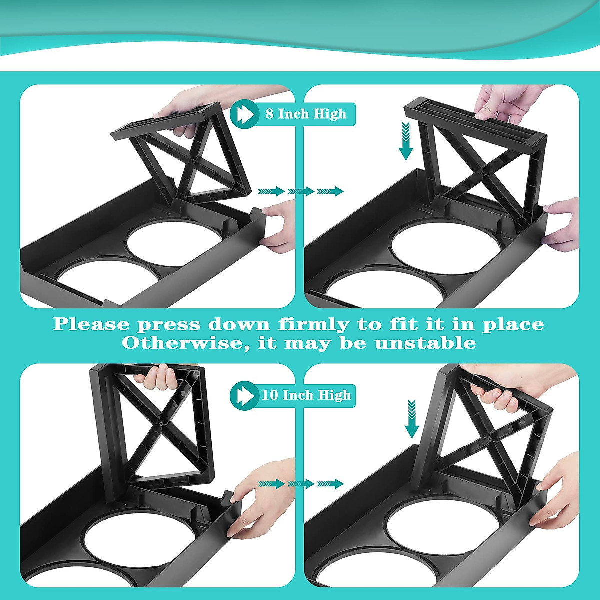 MDEHOPET Elevated Dog Bowls for Large Dogs, 3 Adjustable Heights Raised Pet Bowl Stand Feeder with Slow Feeder Bowl 2 Stainless Steel Food & Water Bowls for for Small Medium Large Dogs and Pets