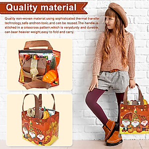 AnyDesign Fall Non-Woven Tote Bags Waterproof Pumpkin Turkey Gnome Party Bags with Handles Reusable Gift Bag Grocery Goodie Shopping Bag Treat Favor Bag for Autumn Thanksgiving Party Supplies, 8 Pack