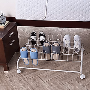 Suprima Underbed Shoe Holder with Wheels - White