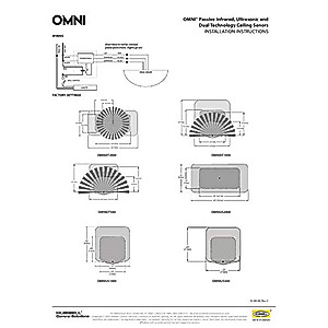 HUBBELL LIGHTING OMNIIRL Ultrasonic and PIR Ceiling Sensor, 1500-Square Foot range, White