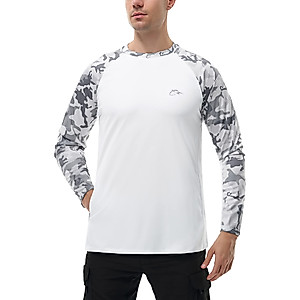 FISHEAL UPF 50+ UV Sun Protection with Zip Pocket - Fishing Shirts for Men Long Sleeve Mesh Sides Performance Shirt