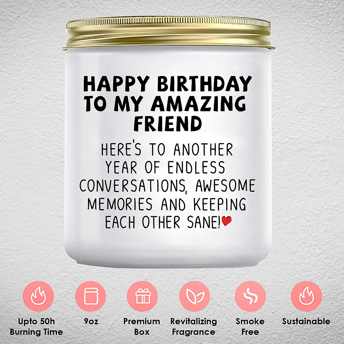 POTENTIA Birthday Gift for Women Happy Birthday Candle Birthday Gift Ideas for Her and Him Best Friend Female Girl Coworker Bestie Men BFF Gift 9Oz Lavender Scented Candle with Gift Ready Premium Box