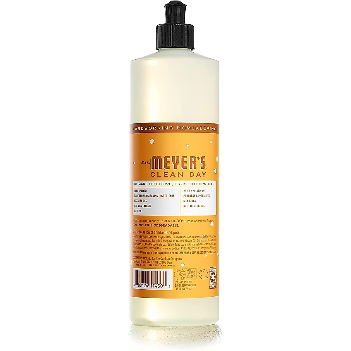 Mrs. Meyer’s 17430 Clean Day Orange Clove Liquid Dish Soap