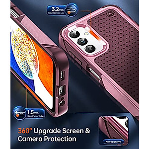 LeYi for Samsung Galaxy A14 5G Case: Samsung A14 5G Case with 2 Pack Screen Protectors, Dual Layer Protective PC Back & Soft Bumper Resilient Shock Absorb Case Cover for Samsung A 14 5G, Red Pink