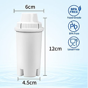 YanBan Replacement for Brita Water Filter, Water Pitcher Filters,Compatible with Brita Pitcher Filter Standards Grand,Wave Classic 35557, OB03, 107007(6 Pack)