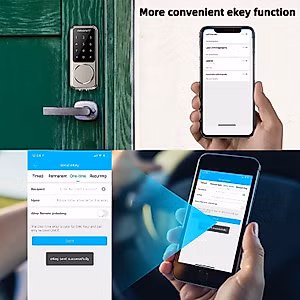 Smart Lock,SMONET Keyless Entry Door Lock,Remote Lock Unlock for Home Security,Easy Installation,Voice Control,Touchscreen Keypad Deadbolt,Code Bluetooth Electric Deadbolt for Hotel,Office