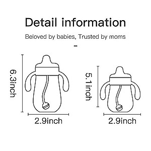 POTATO Weighted Straw Cups For Toddlers Spill Proof, PPSU Sippy Cup with Handles for Boy, Water Bottle for Baby 12 Months with 2 Type of Spout, 10 Ounce Bright Red