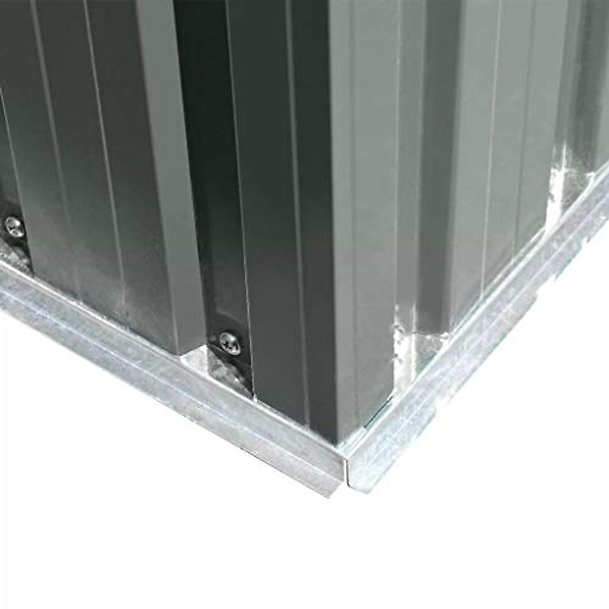 Festnight Garden Storage Shed with 4 Vents Metal Steel Double Sliding Doors Outdoor Tood Storage Shed Patio Lawn Care Equipment Pool Supplies Organizer Gray 80.3 x 52 x 73.2 Inches (W x D x H)