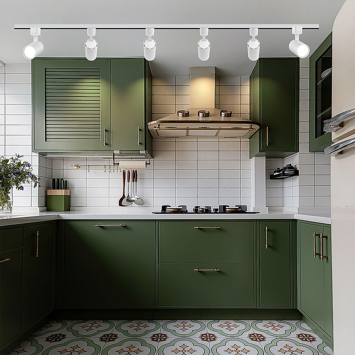 Arcfox 7W 3000K LED Track Lighting Heads Dimmable 3 Wire Single Circuit H Type Track Light Fixture ETL CRI90 for Dining Room Kitchen Accent Lighting 6 Pack White