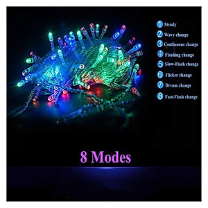 ZBM--ZBM Solar LED Fairy String Lights Outdoor, (100 LED~500 LED 8 Modes) 12m Copper Wire Solar Garden Lights Waterproof For Halloween Christmas Tree Garden Home Wedding Party Rope Lights luces de had