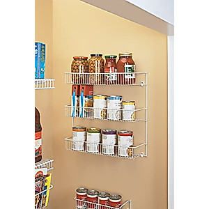 ClosetMaid 8279 24-Inch Wide Laundry Utility Hanger Shelf , White & 3-Tier Hanging Wall Mounted Metal Rack for Spices, Shelf Storage, Pantry Organization, Laundry, Kitchen, Bathroom, White, 8022