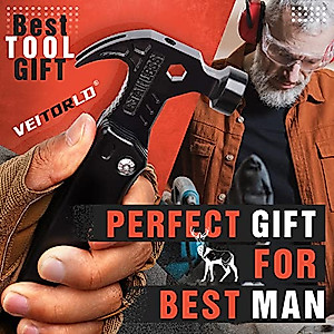 VEITORLD Cool Gadgets Survival Tools Hammer Multitool, Gifts for Men Him Dad, Anniversary Birthday Gift for Husband Boyfriend, Camping Accessories Gadgets Stocking Stuffers for Men