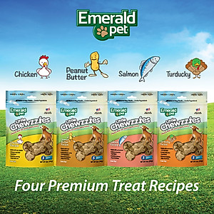 Emerald Pet Little Chewzzies Wheat Free Training Dog Treats — Healthy and Tasty Natural Dog Chews with Real Meat or Peanut Butter — Limited Ingredient Dog Treats Made in The USA — Chicken, 5 oz
