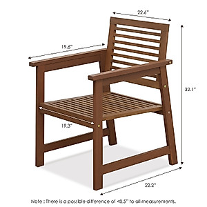 Furinno Tioman Teak Hardwood Outdoor Armchair Armchair w/o Cushion, FG161249R Set of Two