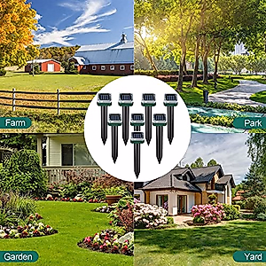 AMIAEDU Mole Repellent Solar Powered 8 Pack, Waterproof Vole Chipmunk Outdoor, Gopher Ultrasonic for Lawn Garden, Groundhog Repeller, Snake