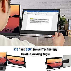ZTGD 11.6” Laptop Screen Extender - 1366x768 Attachable Portable Monitor for Laptops, Laptop Monitor Extender, Dual Monitor Connected Support PC/Mobile Phone