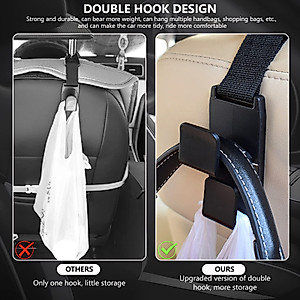 Ouzorp 2Pack Car Seat Headrest Hook, Universal Car Storage Headrest Hanger Holder Hooks Organizer, Durable Backseat Hanger Interior Accessories for Handbag