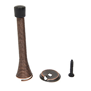 Built Industrial 15 Pack Bronze Spring Door Stops with Rubber Bumper (3.3 Inches)