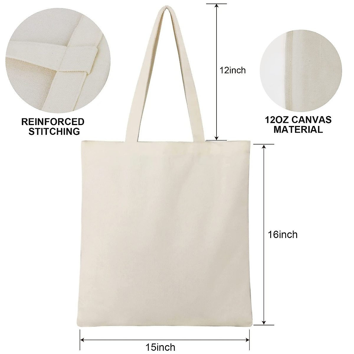 BeeGreen Book Graphic Aesthetic Canvas Tote Bag With Inner Zipper Pocket 12 oz Cute Portable Washable for Women Grocery Shopping Gift Bag for Birthday Children's Day Teachers' Day