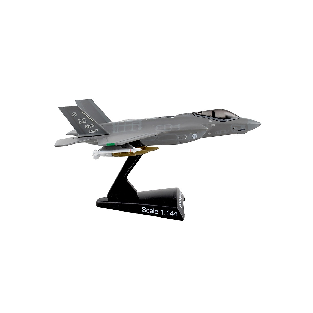 Daron Postage Stamp PS5602 USAF F-35 Version A , Lightning II , 1/144 Scale Diecast Model with Stand