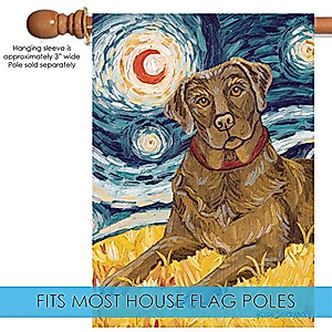 Toland Home Garden 102658 Van Growl-Chocolate Lab Dog Flag 28x40 Inch Double Sided Dog Garden Flag for Outdoor House Chocolate Lab Flag Yard Decoration