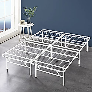 ZINUS SmartBase Tool-Free Assembly Mattress Foundation, 14 Inch Metal Platform Bed Frame, No Box Spring Needed, Sturdy Steel Frame, Underbed Storage, White, Full