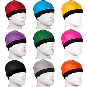 SATINIOR Men's 9 Pieces Silky Wave Caps Elastic Band Wave Caps Silky Wave Hats