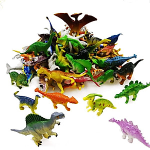 OuMuaMua Dinosaur Toys, Plastic Mini Dinosaur Figure Toy Set Including T-rex, Stegosaurus, Monoclonius for Kids Toddler Dinosaur Birthday Party Favors, Christmas Valentines Day Gifts, 78 Pack
