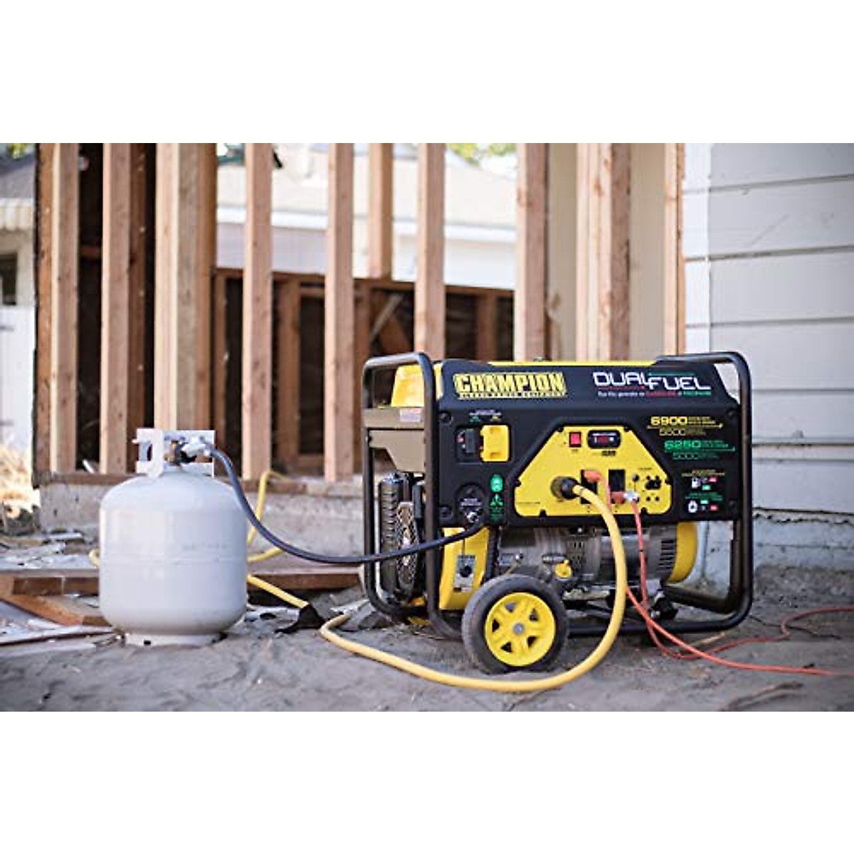 Champion Power Equipment 100231 6900/5500-Watt Dual Fuel Portable Generator with Wheel Kit