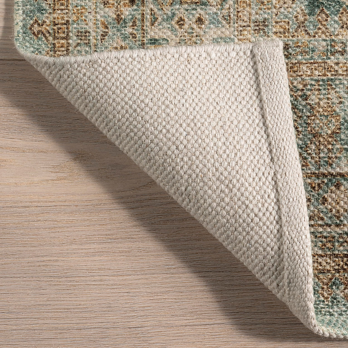 Rugs USA x Prabal Gurung Tilicho Distressed Wool Area Rug, 9x12, Light Green