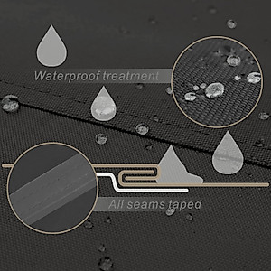 Explore Land Outboard Motor Cover - Waterproof 600D Heavy Duty Boat Engine Hood Covers - Fit for Motor 115-225 HP, Black