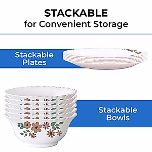 Borosil Gourmet Dinnerware Set For 6, 35 Pieces, White Dinner Plates and Bowls Sets, Chip Resistant Tempered Opal Glass, Stain Resistant, Dishwasher & Microwave Safe Dinner Set For Gifting, Serves 6