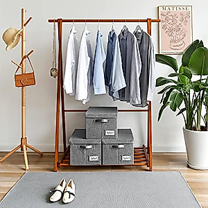 GRANNY SAYS Bundle of 1-Pack Hanging Clothes Organizer & 3-Pack Rectangle Storage Bins with Lids and Handles