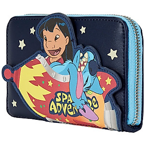 Loungefly Women's Disney Lilo and Stitch Space Adventure Zip-Around Wallet