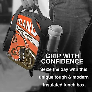 mdbozli Custom Personalized Cleveland Lunch Bag Adjustable Shoulder Straps Portable Insulated Lunch Box for Boy Girl Women Men