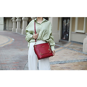 MKF Crossbody Tote Bag for Women, & Wristlet Wallet Purse Set – PU Leather Top-Handle Satchel Shoulder Handbag Grace Yellow