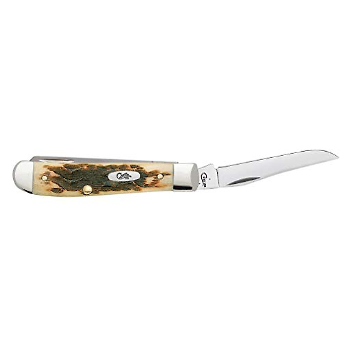 CASE XX WR Pocket Knife Amber Bone Mini Trapper Item #013 - (6207 SS) - Length Closed: 3 1/2 Inches …