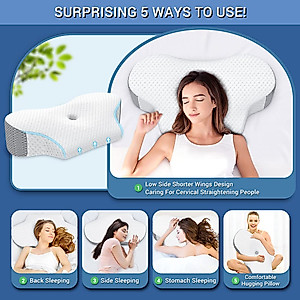 HushNights Side Sleeper Pillows for Adults, Cervical Pillow for Neck Pain Relief, Ergonomic Pillow for Neck and Shoulder Pain, Orthopedic Pillow for Side Sleeper and Back Sleeper