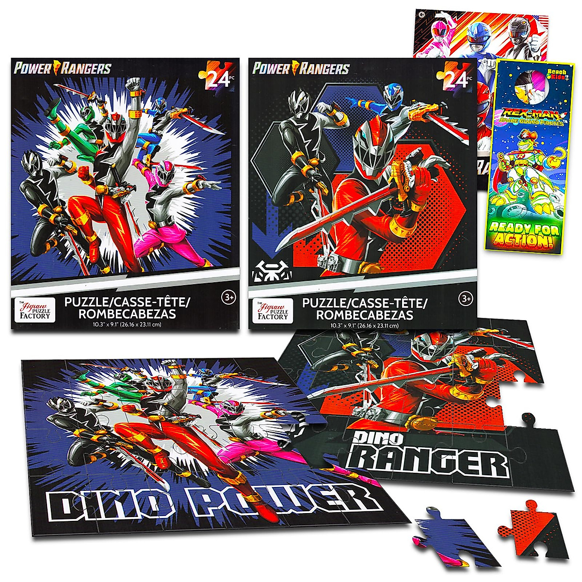 Pink Ranger Power Rangers Jigsaw Puzzle Set for Kids - Bundle with 2 Power Rangers 24 Piece Puzzles Plus Power Rangers Stickers and More (Toddler Jigsaw Puzzles)