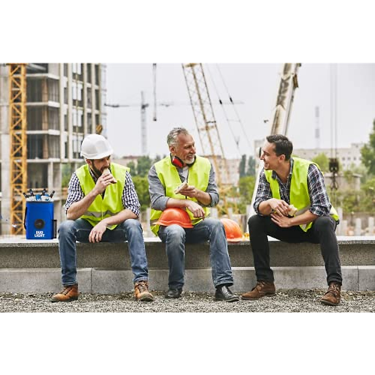 Bud Light Soft Cooler Bag with Built-in Rechargeable Wireless Bluetooth Speakers Foldable Small and Portable Durable and Material Compatible for Smartphones, Tablets & MP3 Players