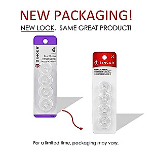 Singer Bobbins Class 15 Transparent, 4-Count