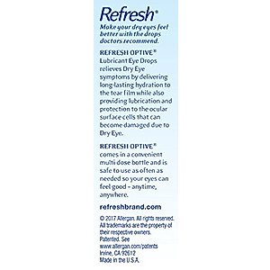Refresh Optive Lubricant Eye Drops, Sterile, 0.5 Fl. Oz (Pack of 1)