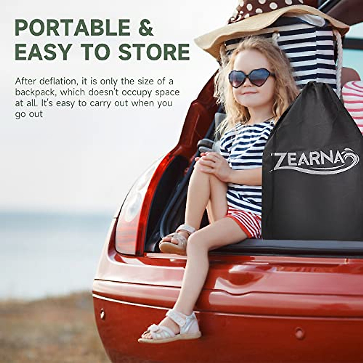 Zearna Twin Air Mattress with Built in Pump 13 Inch Inflatable Mattress for Tent Camping, Home Guest Bed - Adjustable Blow Up Mattress - Easy to Inflate (Twin Size) 75L x 39W x 13T