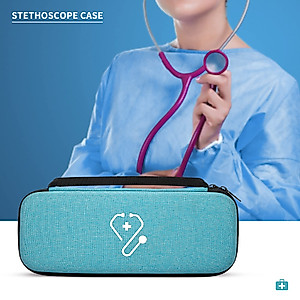 YINKE Stethoscope Case for 3M Littmann Classic III/Cardiology IV/Lightweight II S.E. & MDF Acoustica Stethoscope, Hard Organizer Storage Bag for Nurses and Doctors Accessory (Blue)