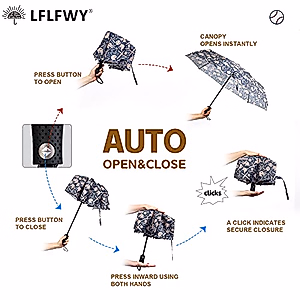 LFLFWY Travel Umbrella – Compact Windproof Umbrella Automatic Open and Close, Lightweight Portable Folding Umbrella, Best Gift Choice