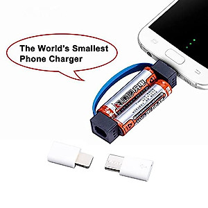 CACACOL Portable Magnetic AA/AAA Battery Phone Emergency Charger with MicroUSB-Lightning Adapter and MicroUSB-TypeC Adapter Suit for Cell Phone Smart Devices