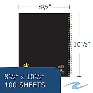 Roaring Spring Lefty Wirebound Spiral Left Handed Notebook, One Subject, 8.5"x10.5", 100 White Sheets Wide Ruled Paper, Asst Colors, Right Side Wire For Easier Use, Perforated, 3 Hole Punched